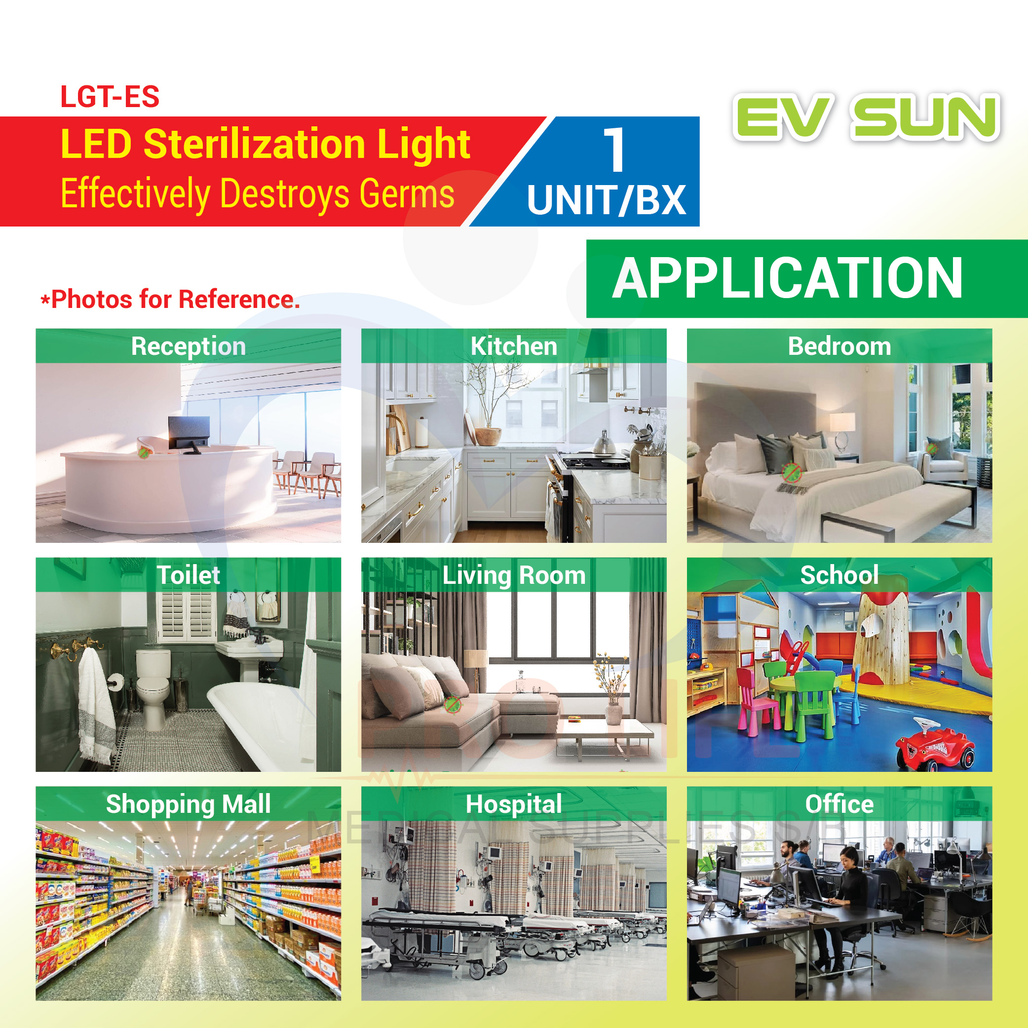 EV SUN LED Sterilization Light Effectively Destroys Germs(Downlight ...