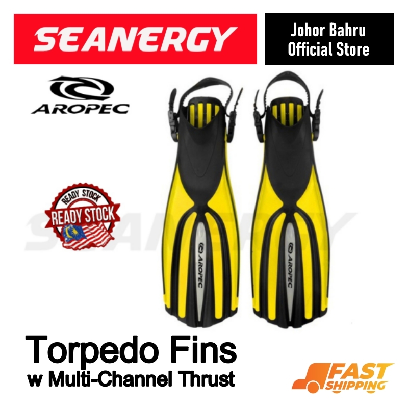 AROPEC Torpedo Fin F-GY07 Multi Channel Open Heel Open Pocket Fin for ...