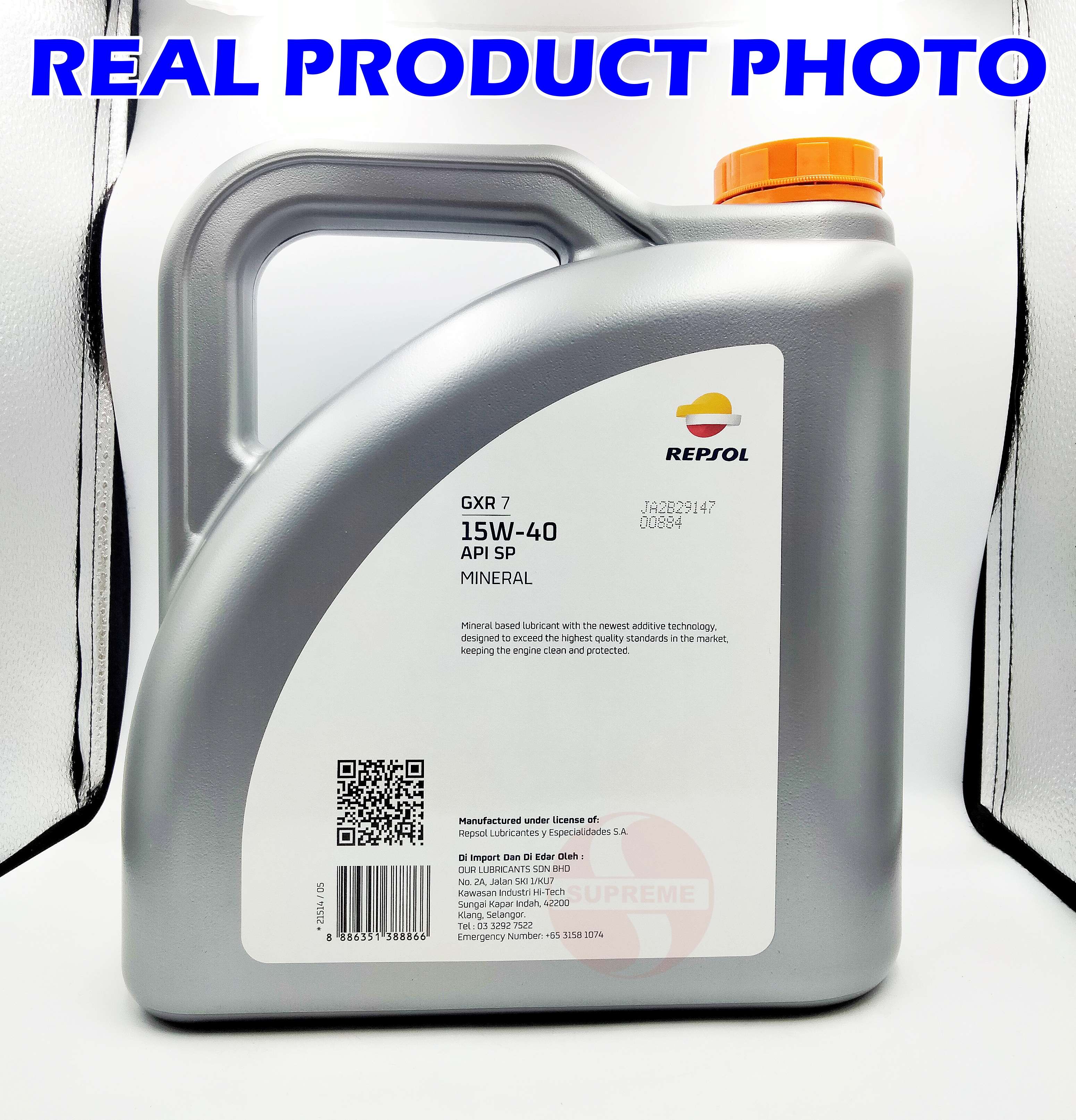 S2U Original Repsol Engine Oil 15W40 4Liter API SP Synthetic Oil Minyak ...