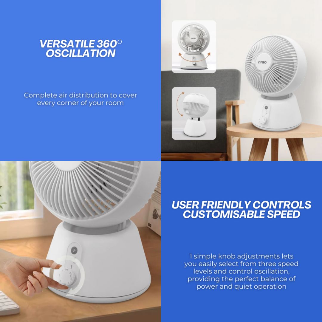 Mistral Air Circulator Fan (6") MTFD5070 / Nnio 360° High Velocity Air ...