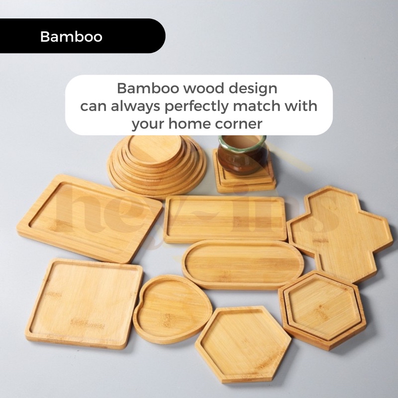 Bamboo Mugs Coaster Saucer Round Tray Square Coasters Teacup Holders ...