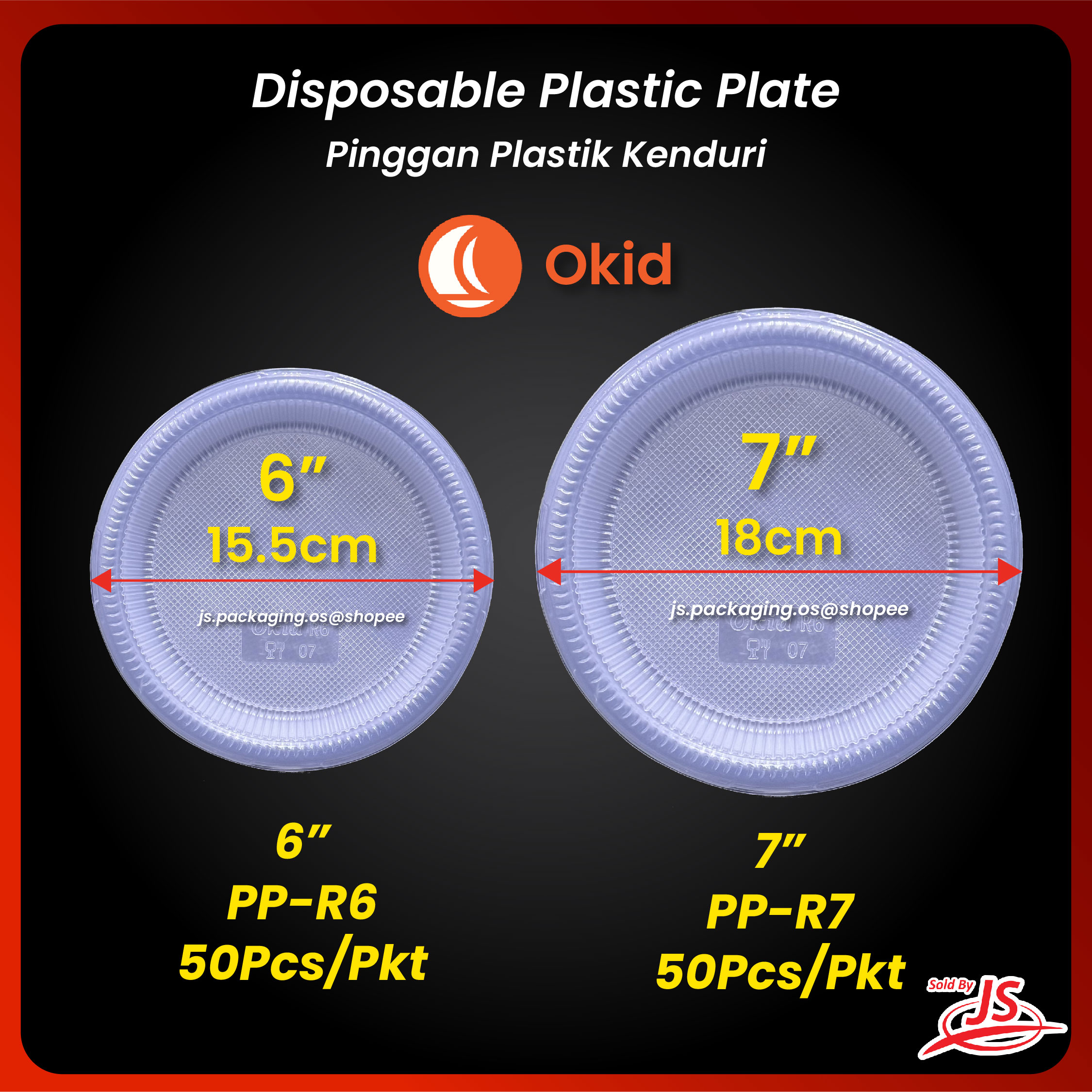 PP Plate Plastic Disposable Party Small Plate [50Pcs] Pinggan Kecil ...