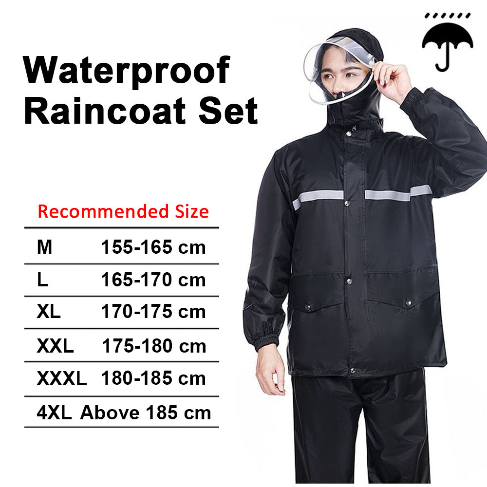 【RainCoat +Shoe Cover】Motorcycle Rain Coat Double Layer Waterproof ...