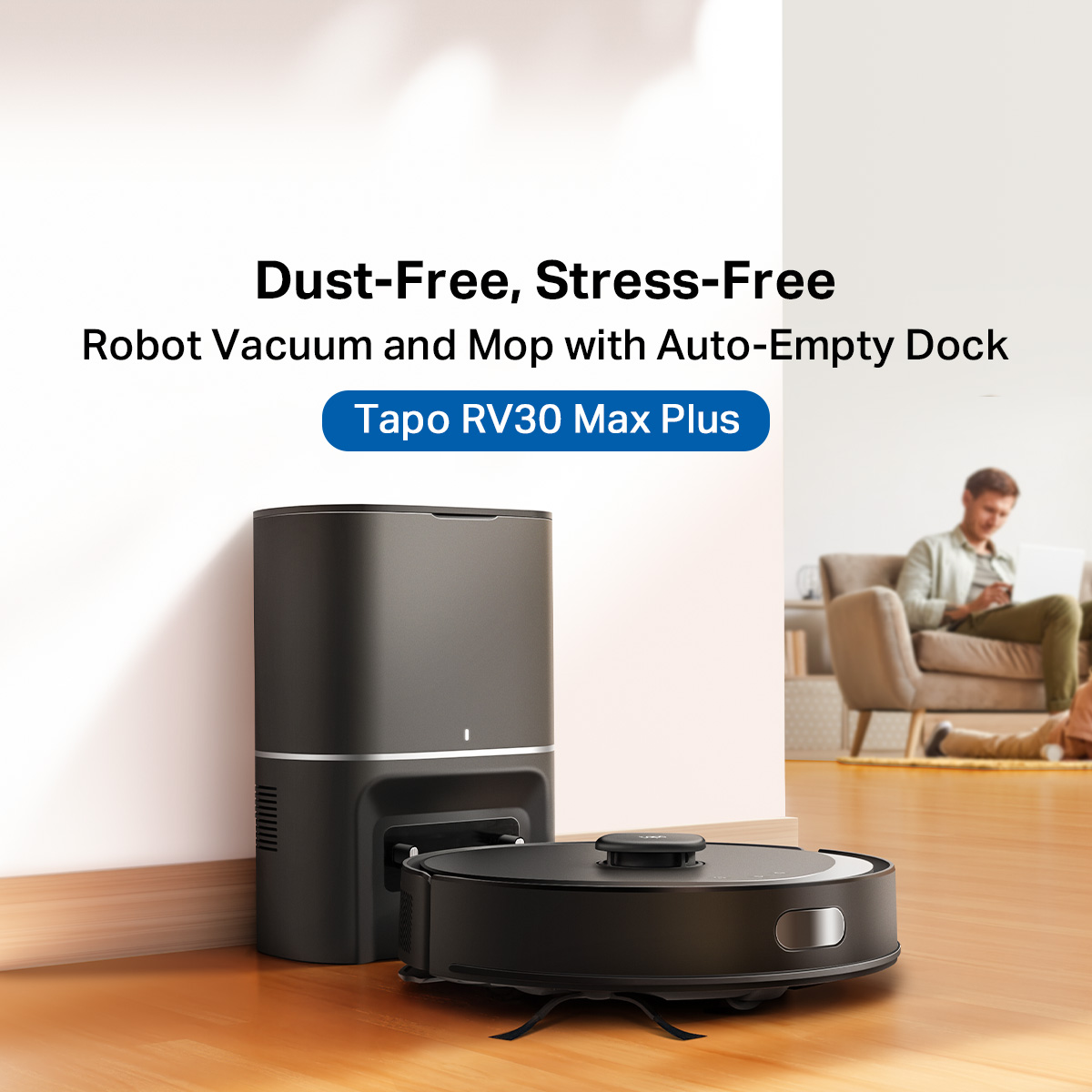 TP-Link RV30 MAX PLUS 5300Pa Robot Vacuum Cleaner LiDAR Auto Empty Dock 3L Large Dust Bag/RV20 ...