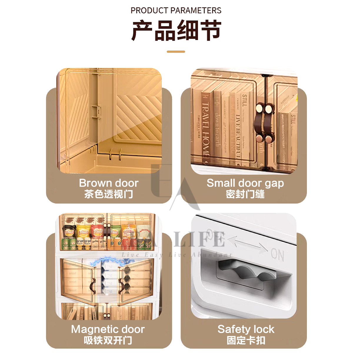 Foldable Clothes Cabinet Storage Box Stackable Box Organizer Storage ...