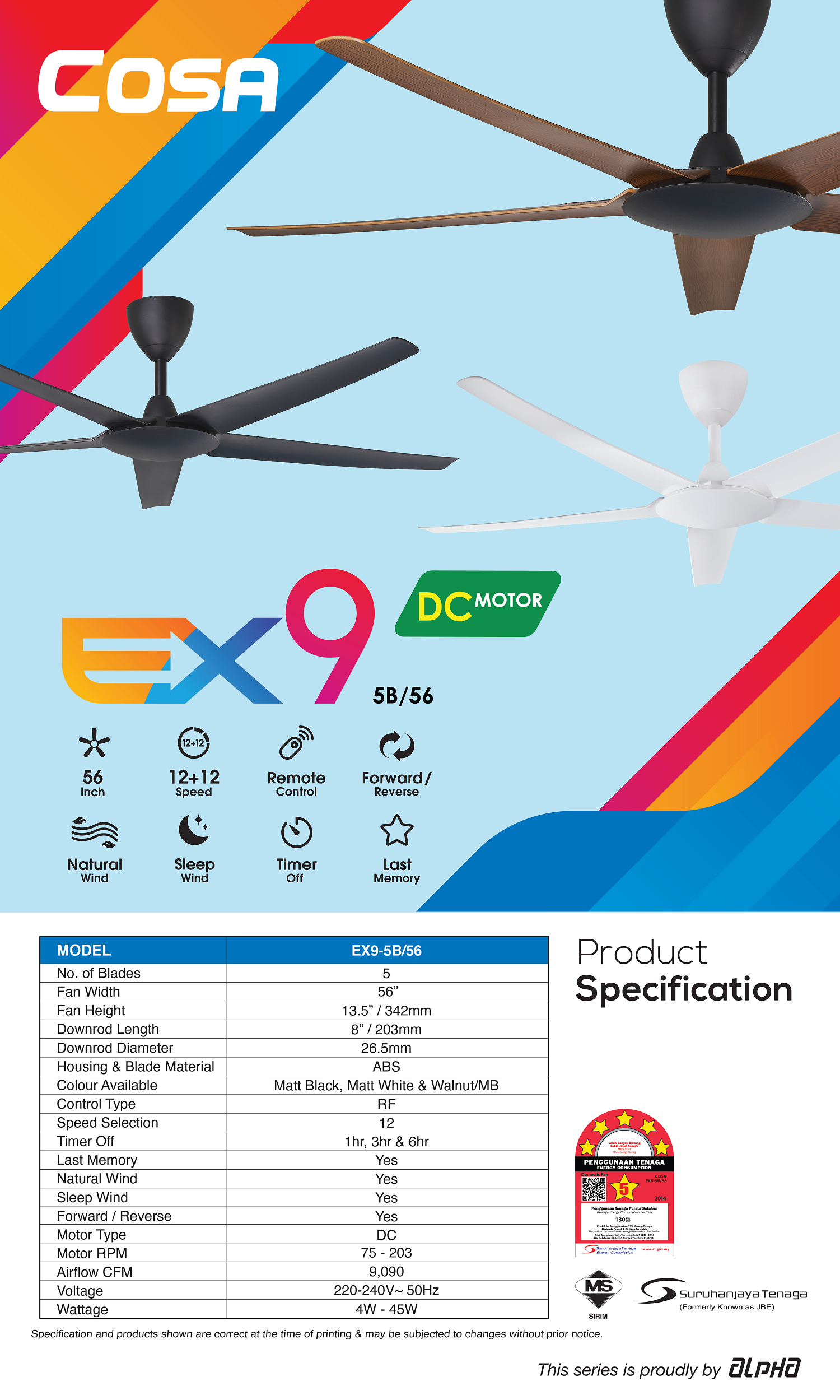 (FreeGift) Alpha Cosa | CX10 | 40Inch | 46 Inch | 56Inch | DC Motor ...