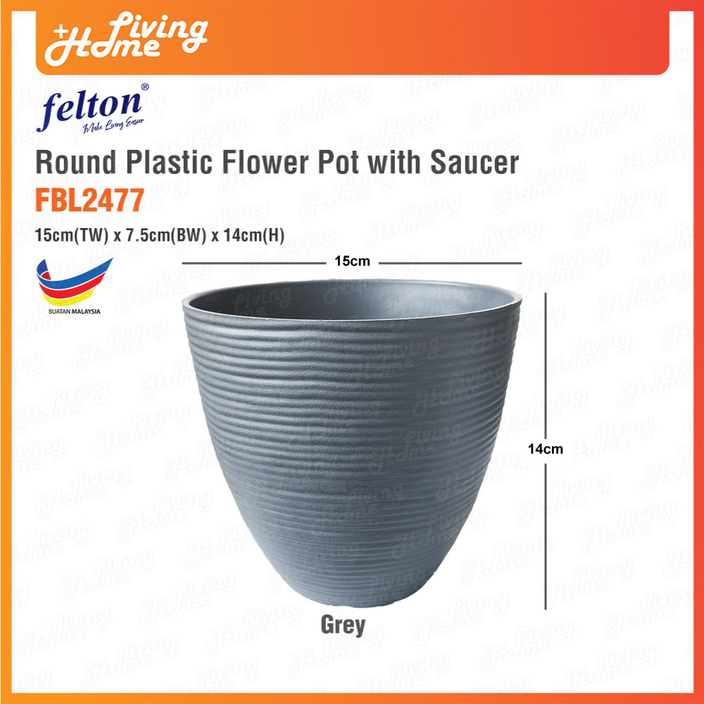 Round Plastic Nursery Flower Pot Pasu Bunga Pokok Plastik Diameter 15cm ...