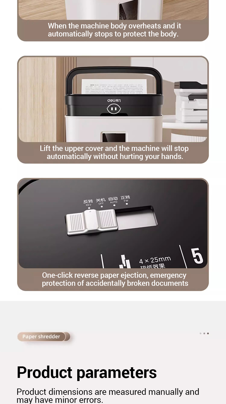 Deli Paper Shredder 9939 shredder machine paper cutter machine P4 level ...