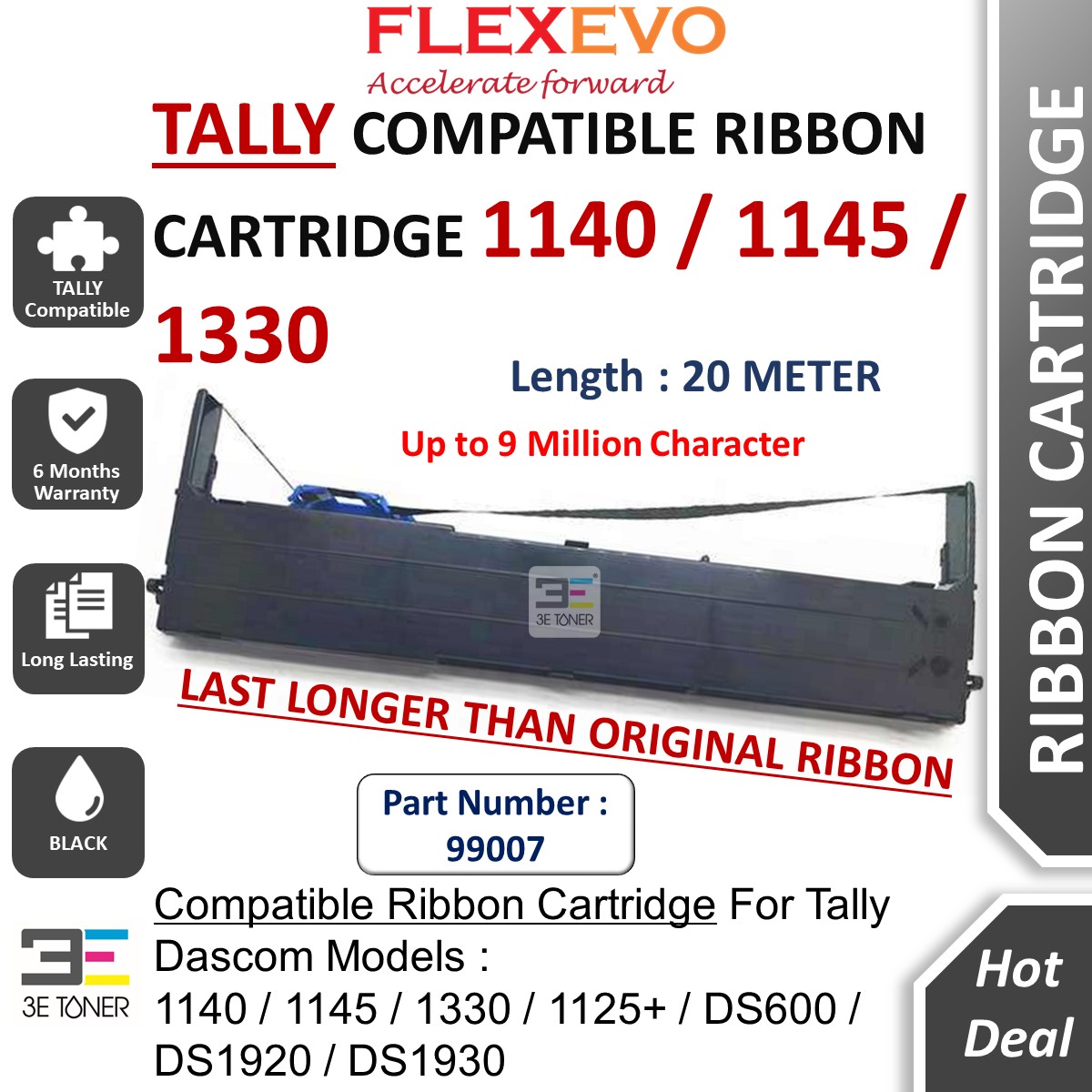 Tally Dascom 1145 Compatible Ribbon 99007 DS600 DS1920 DS1930 1125 ...