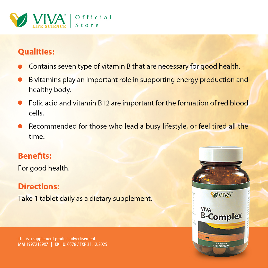 TWIN PACK - VIVA B-Complex (120 tablets x2) [Exp July 2026] | Shopee ...