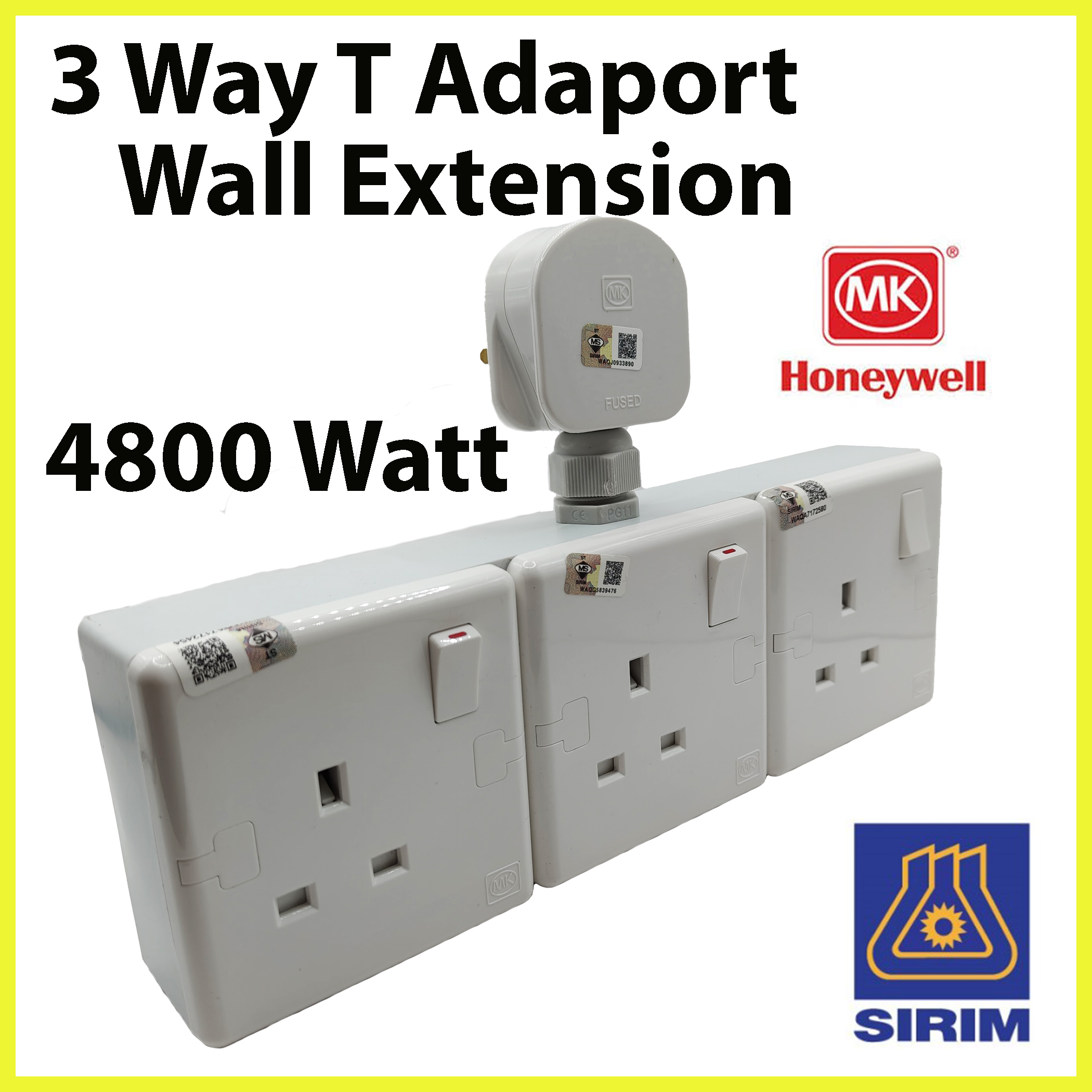 Mk 13A Wall Extension Plug Socket With 4800Watt Dyer Extension Socket ...