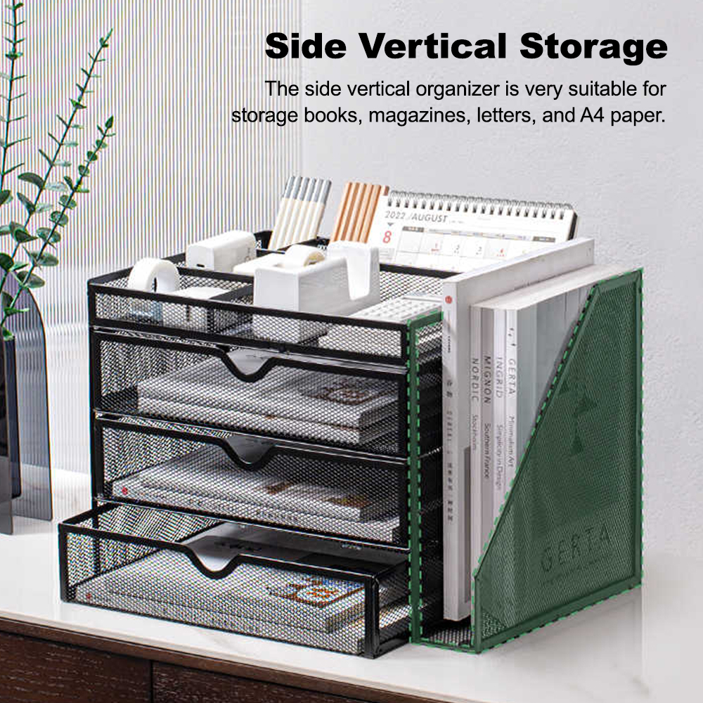 [4 Tier] Encora Metal Desk Organizer Office Drawer Rack Paper Tray ...