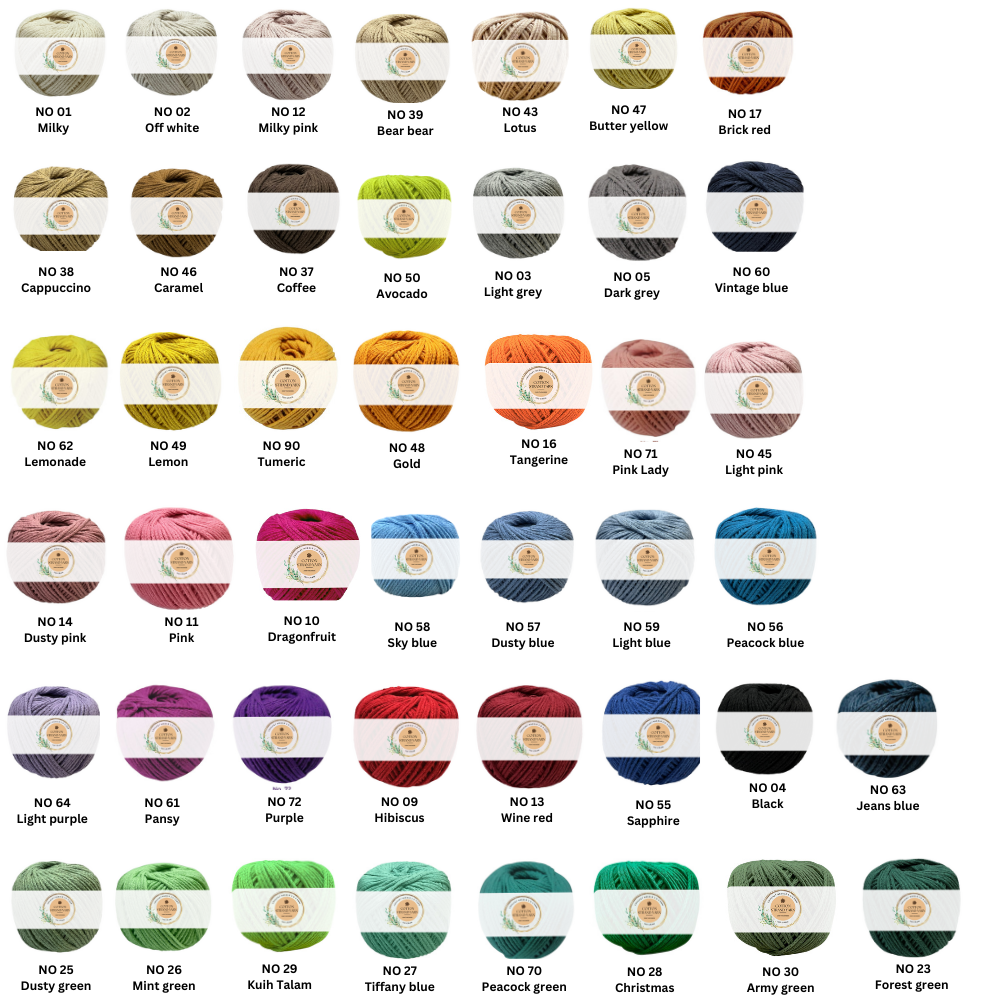 42 Color 100g 2mm Cotton Strand Yarn Hollow Cotton Yarn Benang Crochet ...