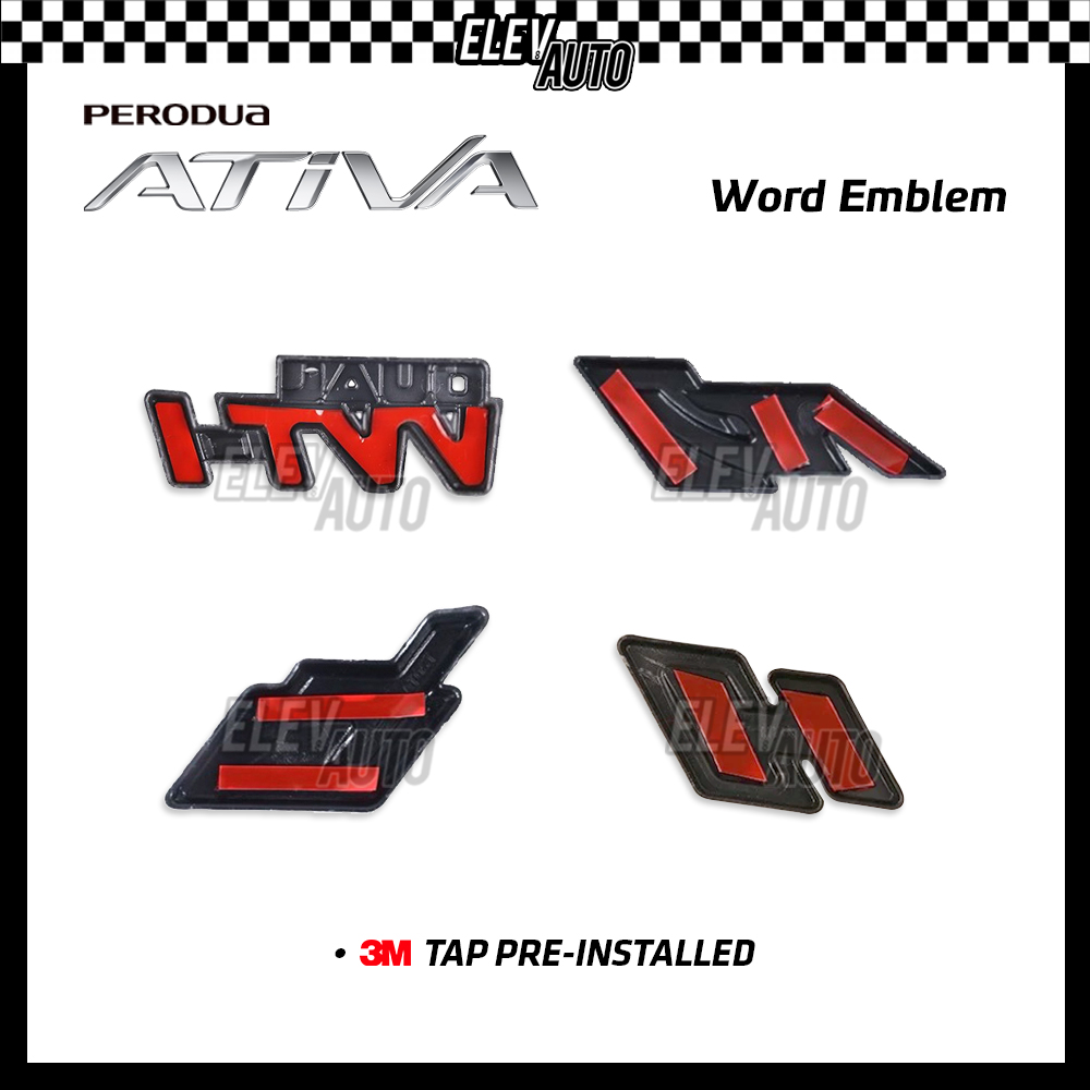 Perodua Ativa Word Emblem DUAL VVT-i / AV / T Logo Rear Word Car Emblem ...