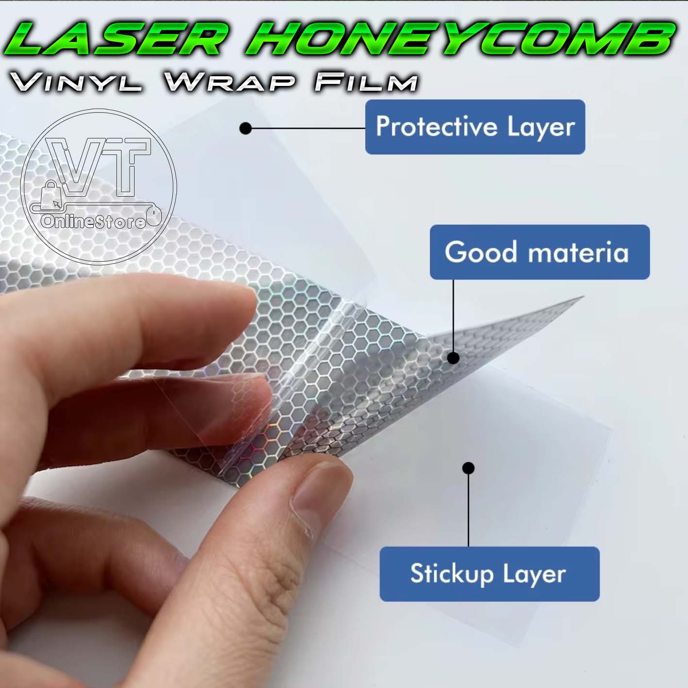 Car Laser Honeycomb Headlights Taillight Lamp Vinyl Wrap Tinted Lampu ...