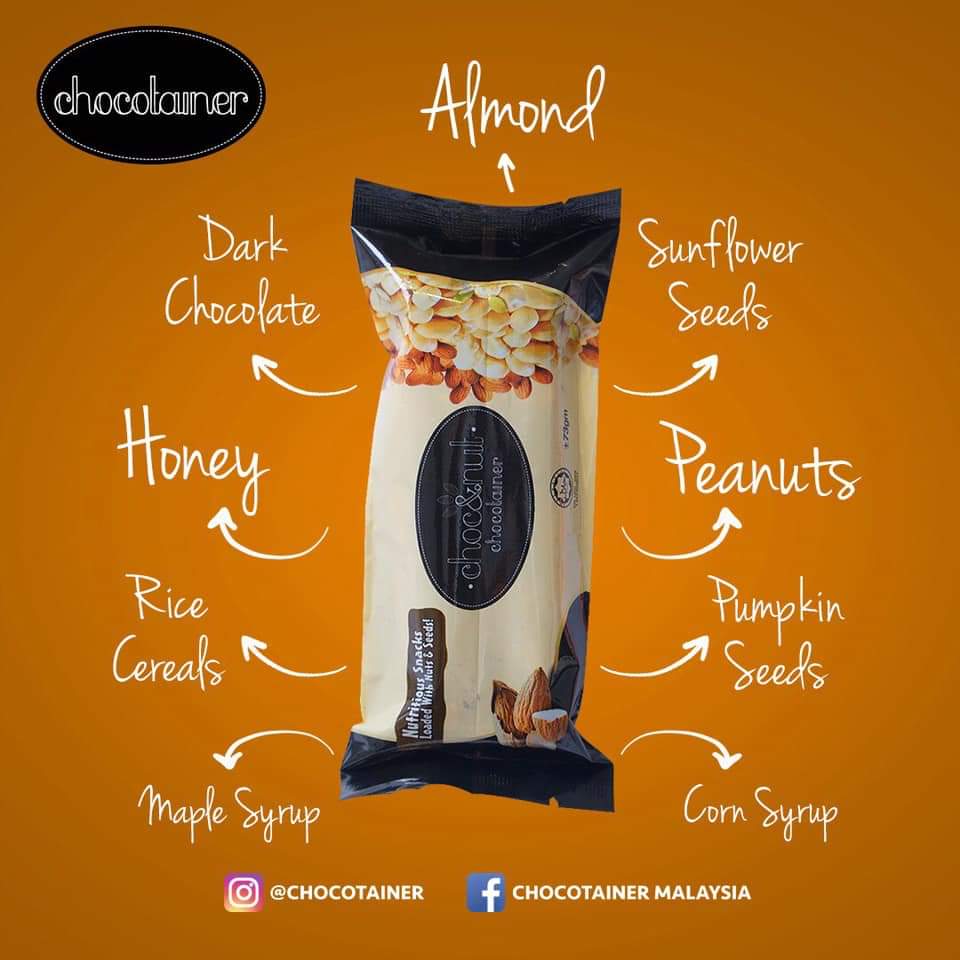 CHOCOTAINER Chocolate Energy Bar Chocolate Bar Coklat Diet Healthy Diet ...