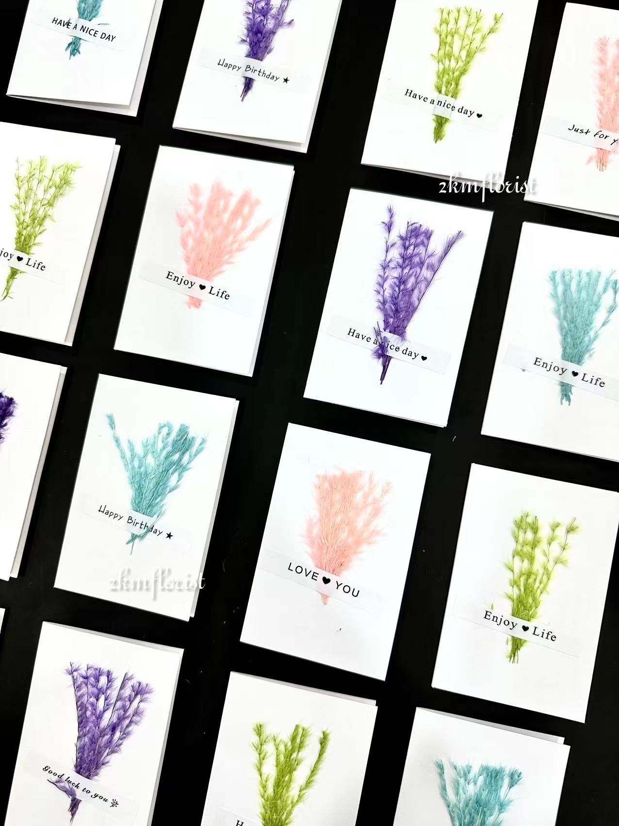 (32PCS) DRIED FLOWER CARD Love Kad Hati Kad Ucapan Gift Greeting Best ...