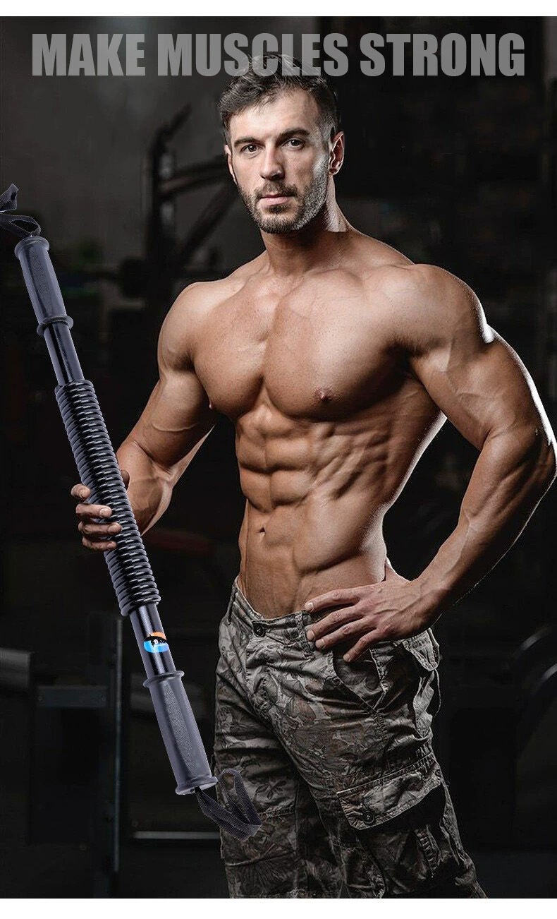 Power Twister Resistance Bar - Spring Bar for Chest and Arm Strength ...