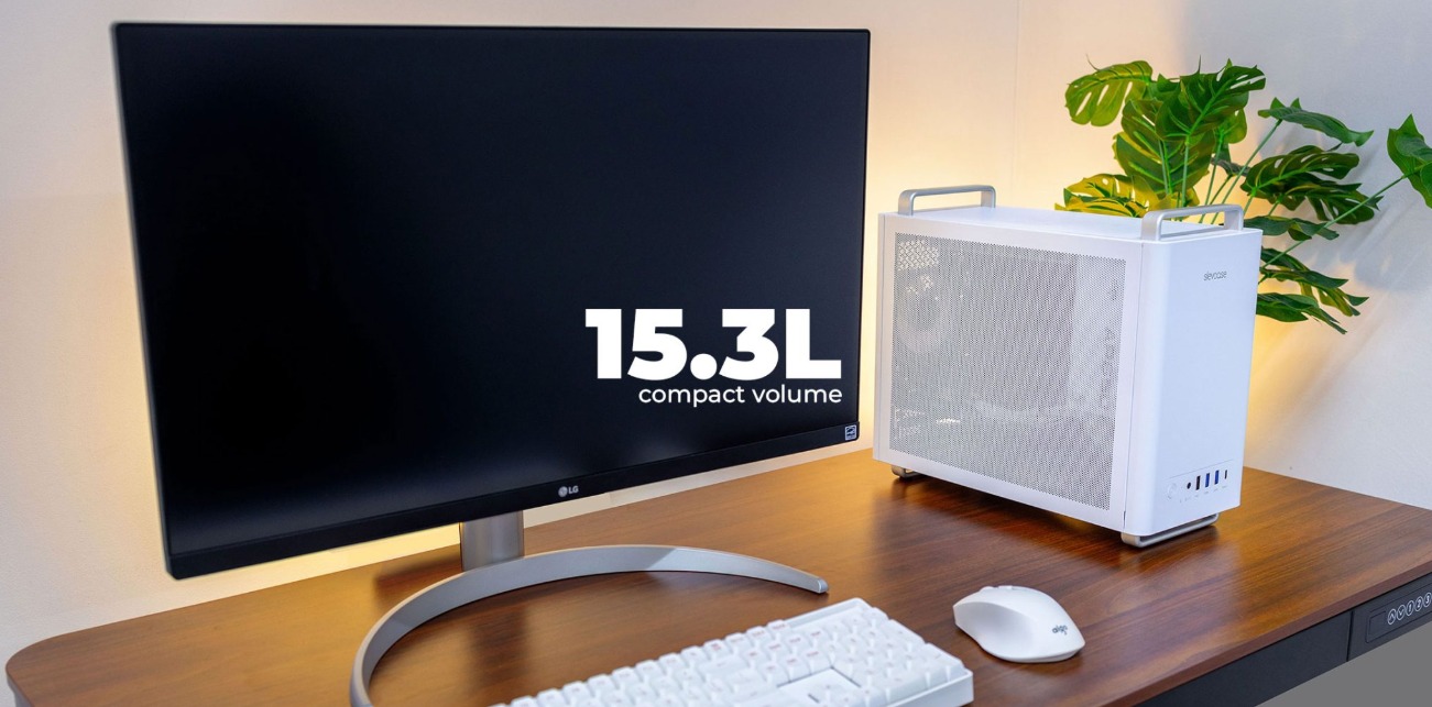 Slevcase ENVISION Micro-ATX Case Black White Compact PC Gaming Casing ...