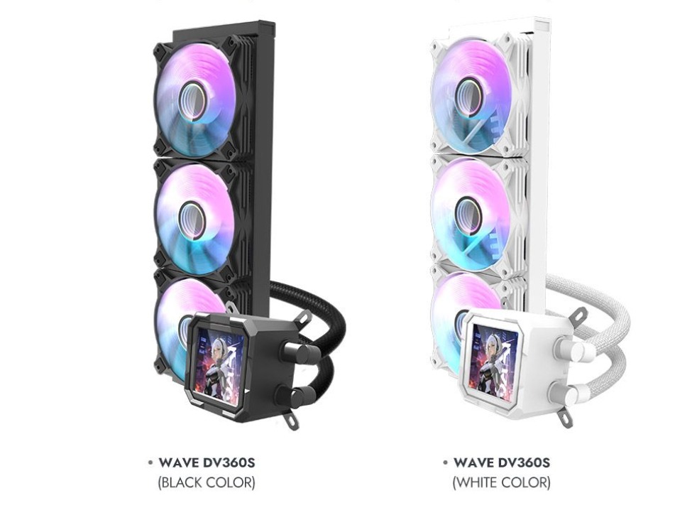 DarkFlash Wave DV 360S / DV 240S ARGB AIO Liquid Cooling System with IPS Display Water Cooler ...