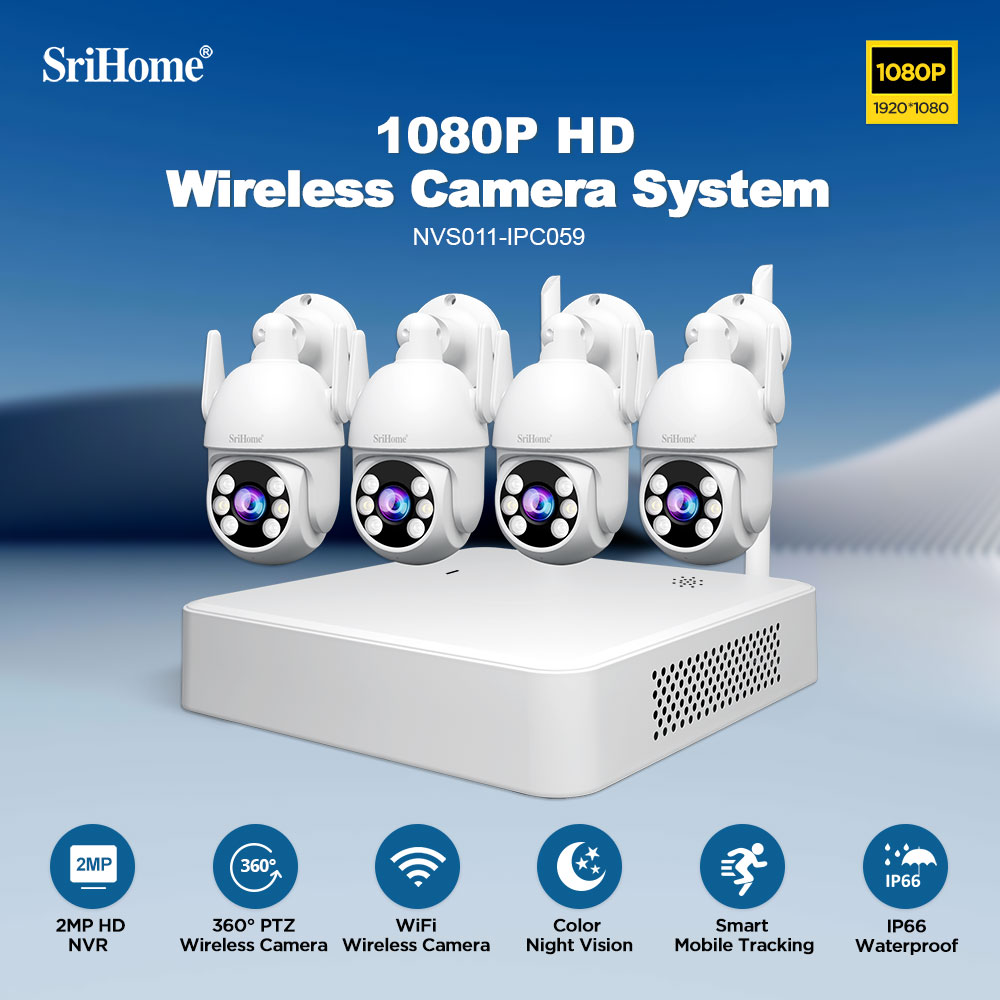 NVR 8 Channel CCTV 8 Camera Wifi Wireless System SriHome NVS011-IPC059 ...