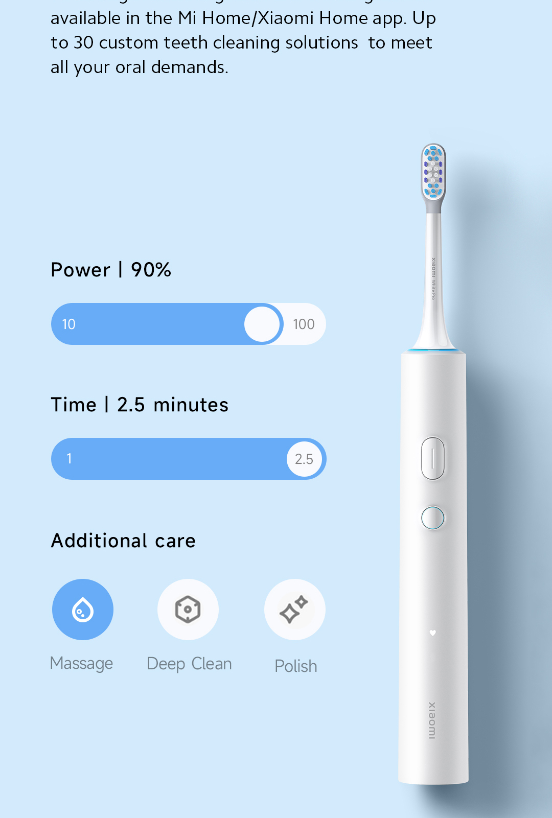 Xiaomi Smart Electric Toothbrush T501 | 30 Custom Solutions | Over-Pressure Alerts | IPX8 ...