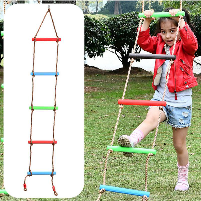 Colourful Rope Ladder Kids Climbing Rungs Children Fitness Rope Swing ...