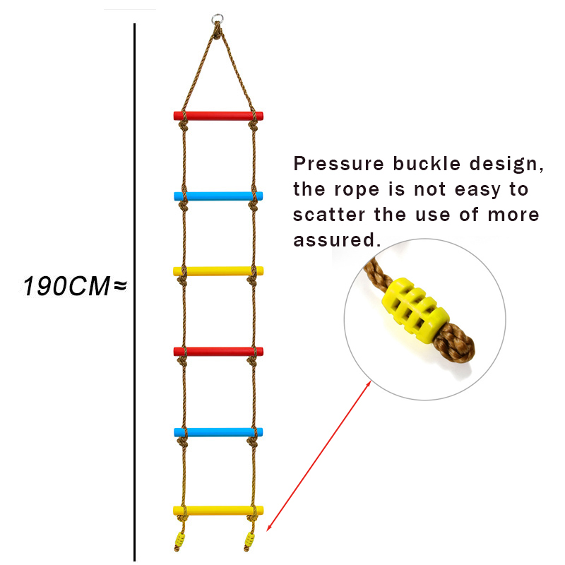 Colourful Rope Ladder Kids Climbing Rungs Children Fitness Rope Swing ...