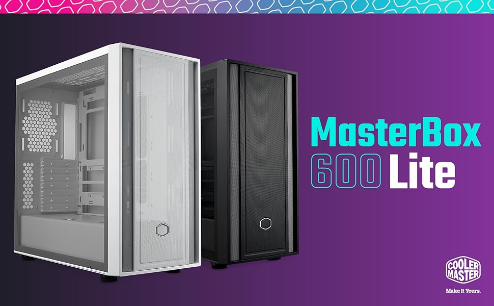 COOLER MASTER MASTERBOX 600 LITE ATX PC CASE - (BLACK / WHITE) | Shopee ...