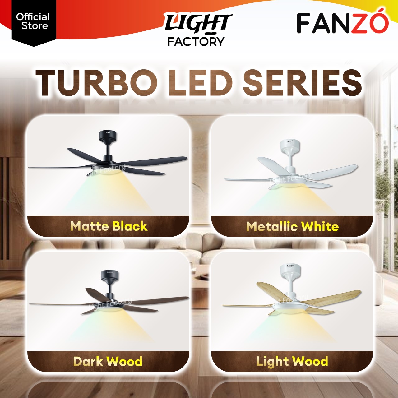 【SIRIM】FANZÓ Turbo LED 42" 56" DC Motor Ceiling Fan With Light 24 ...