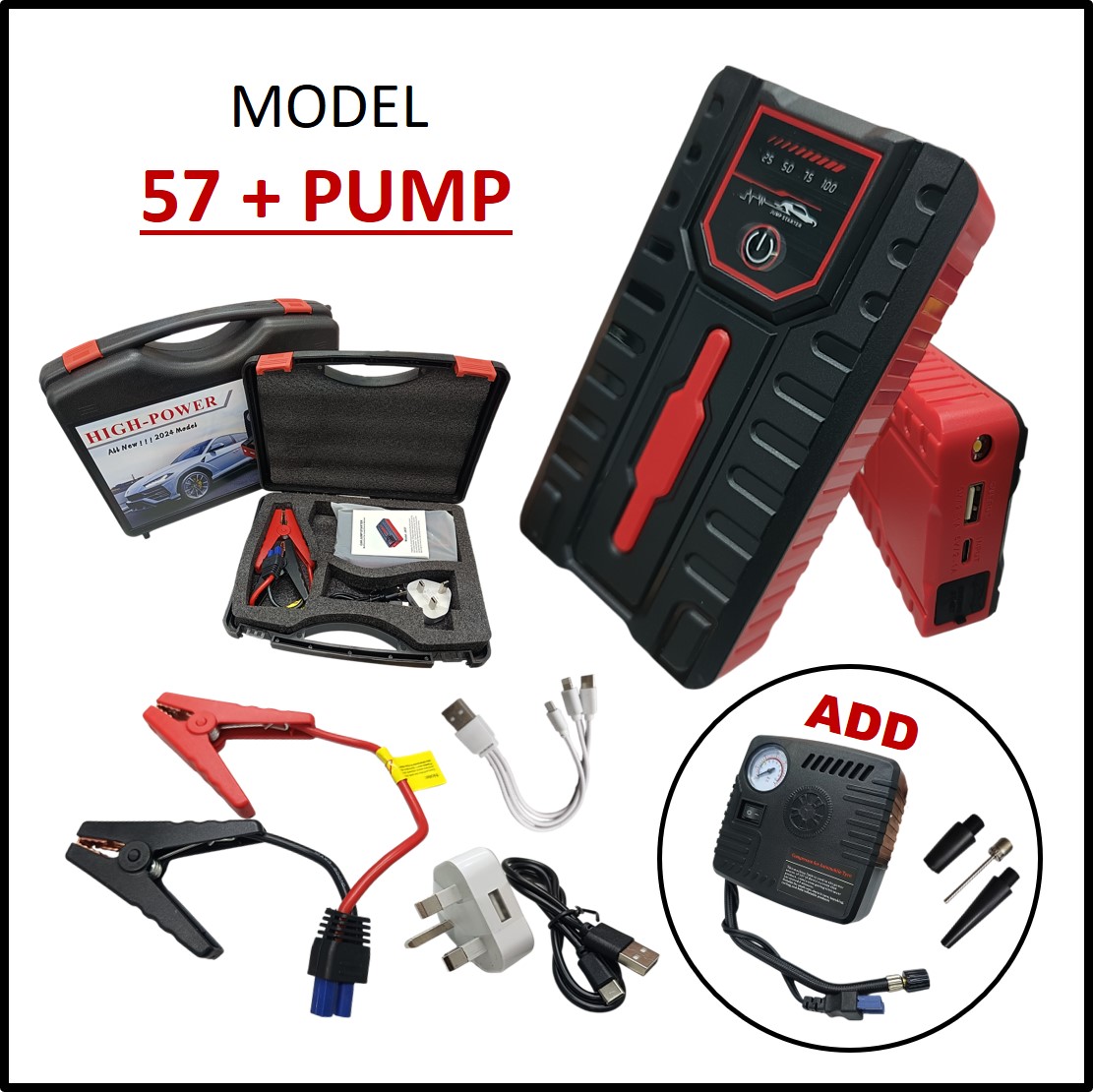 Mugen Car Jump Starter Pro V4 Car Power Bank 26800Mah with Tyre Pump ...