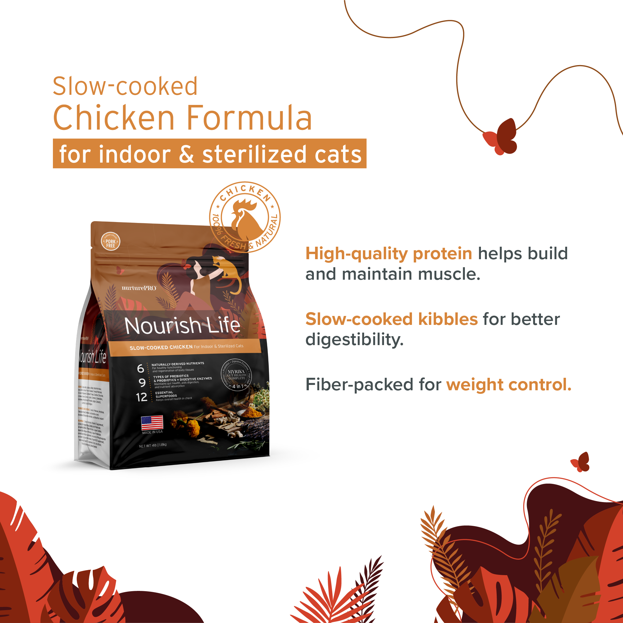 NurturePRO Nourish Life Dry Cat Food Kibbles, Alaskan Salmon Lamb ...