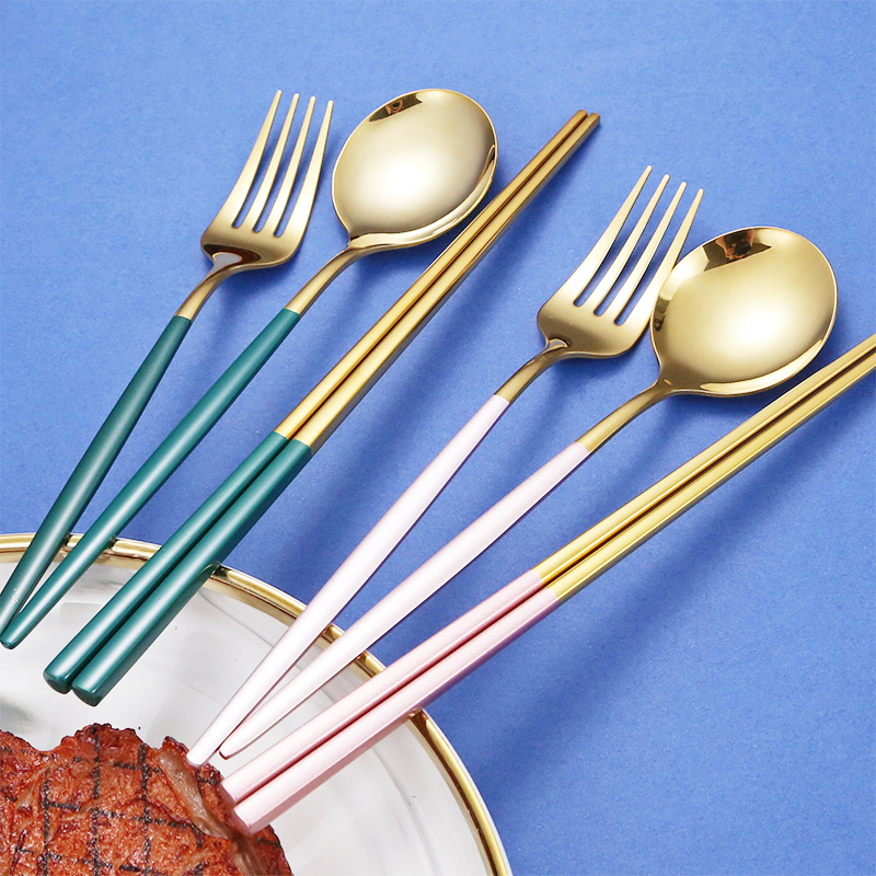 𝗘𝗟𝗘𝗚𝗔𝗡𝗧 𝗗𝗜𝗡𝗜𝗡𝗚 》3 In 1 Stainless Steel Cutlery Utensil Set Dinnerware ...