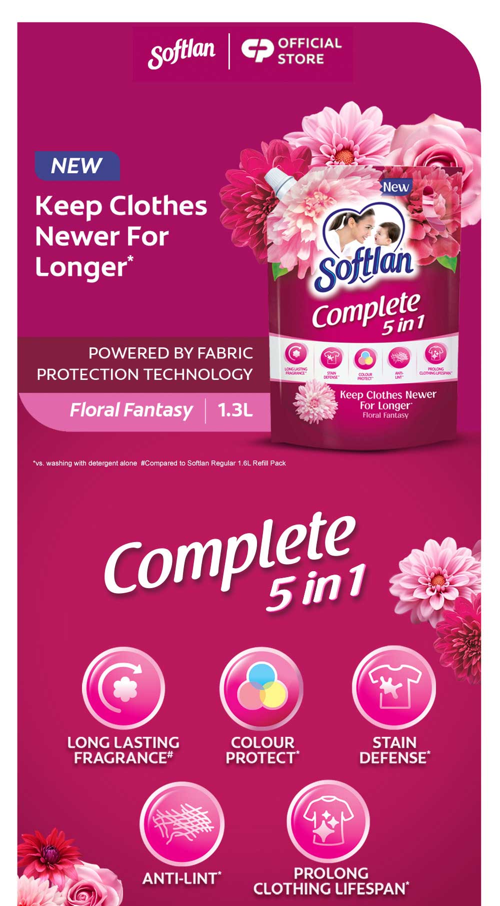 Softlan Complete Floral Fantasy/Spring Fresh Refill (1.3L/500ML ...