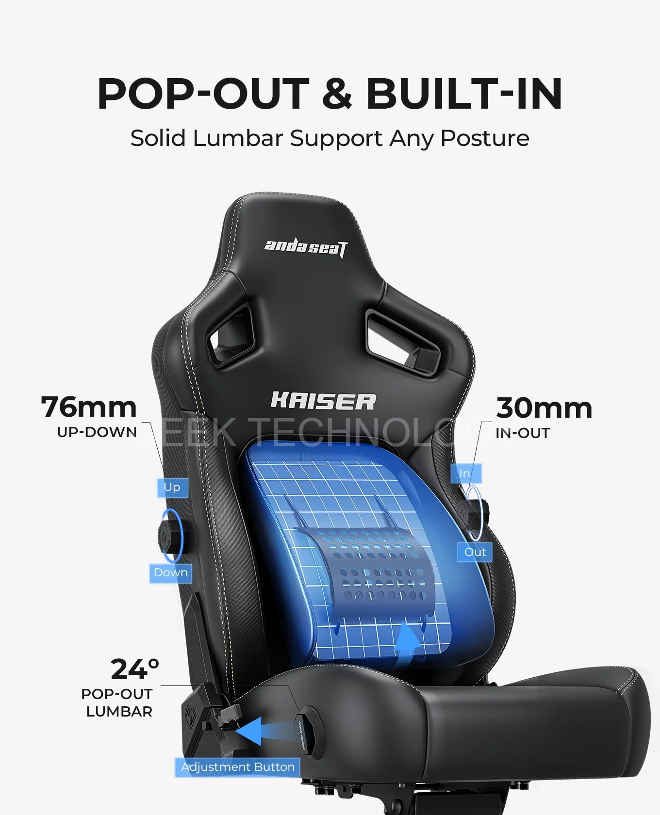 AndaSeat Kaiser 4 XL v2 6D Armrest Premium Gaming Chair - Pop-out ...