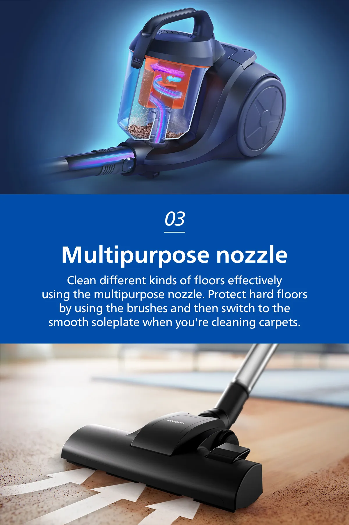 Philips XB1042 | Bagless vacuum cleaner | PowerCyclone 3 technology ...