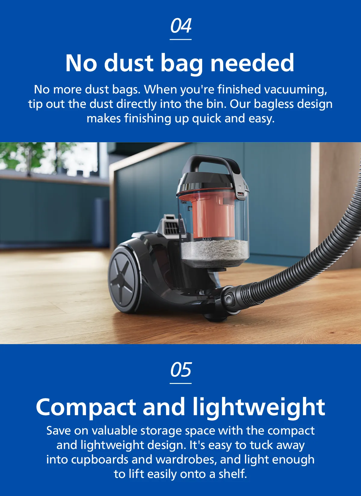 Philips XB1042 | Bagless vacuum cleaner | PowerCyclone 3 technology ...