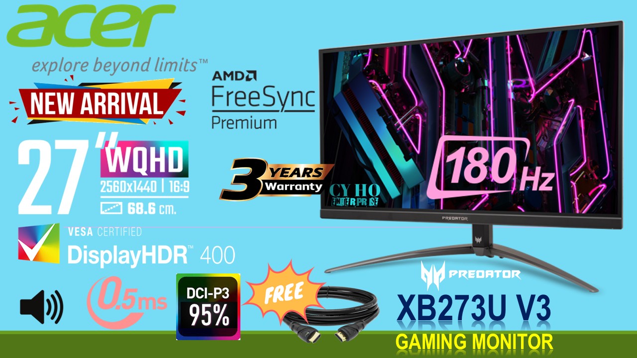 Acer Predator XB273U V3 - 27"WQHD IPS-180hz/ Nitro XV270 M3 27"FHD IPS ...