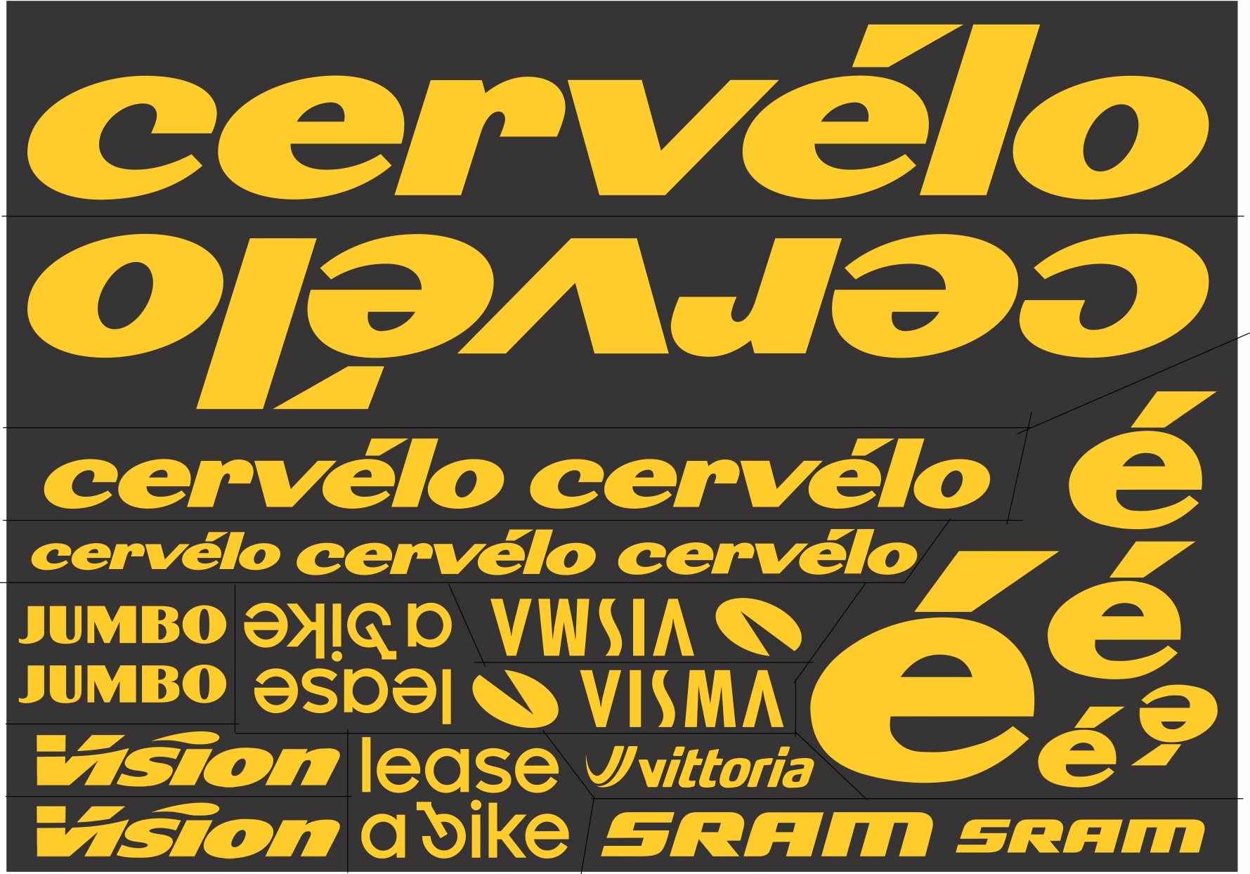 23pcs! CERVELO with Sponsor Logo Cycling stickers vinyl cut out logo ...