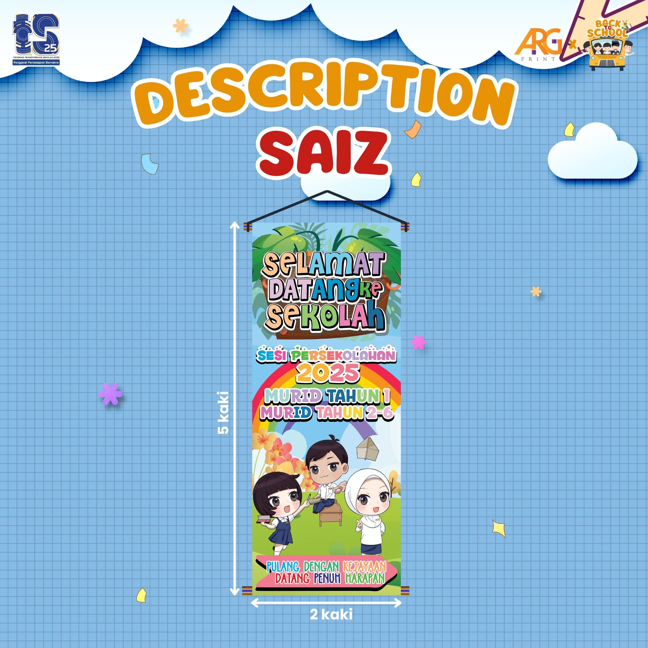 Bunting Pintu Selamat Datang Ke Sekolah 2025 Set Keceriaan Hiasan Kelas ...