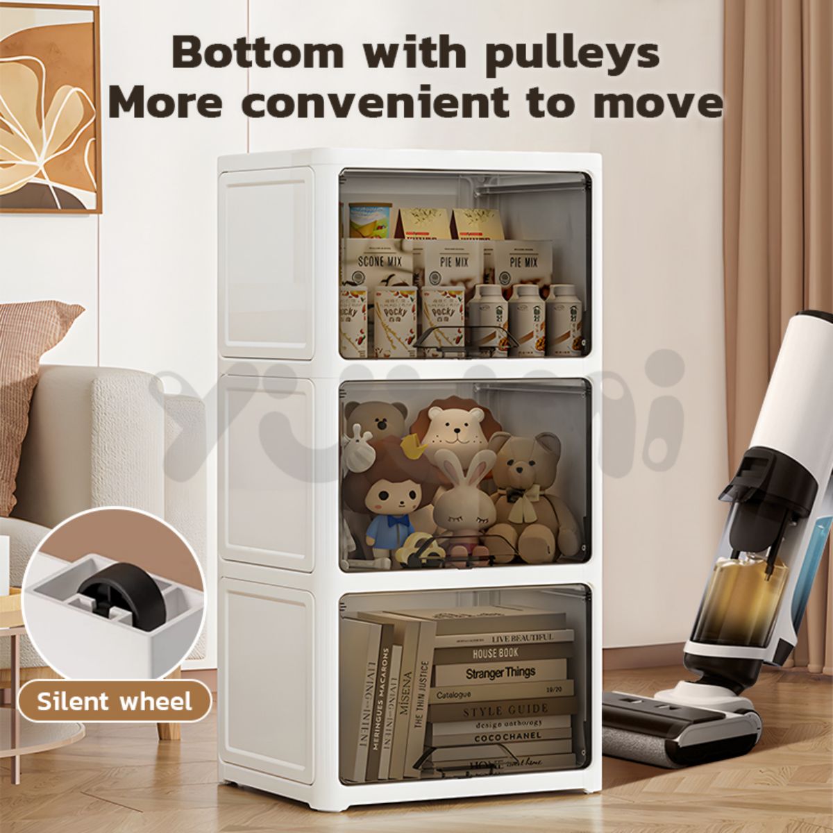 Yuumi New Large Space Transparency Almari Baju Plastik Cabinet Storage ...