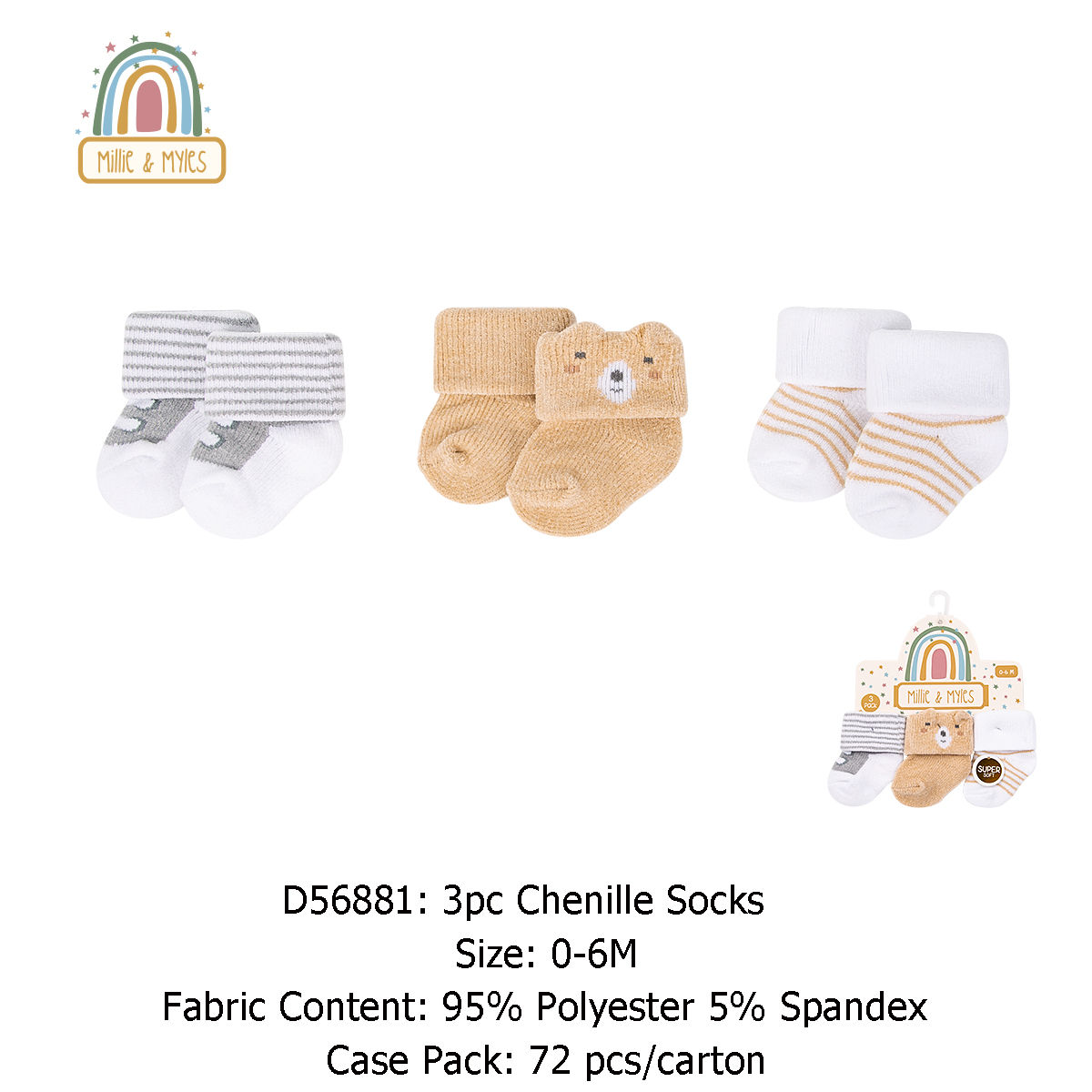 Millie & Myles 3Pc Chenille Socks D56881 | Shopee Malaysia