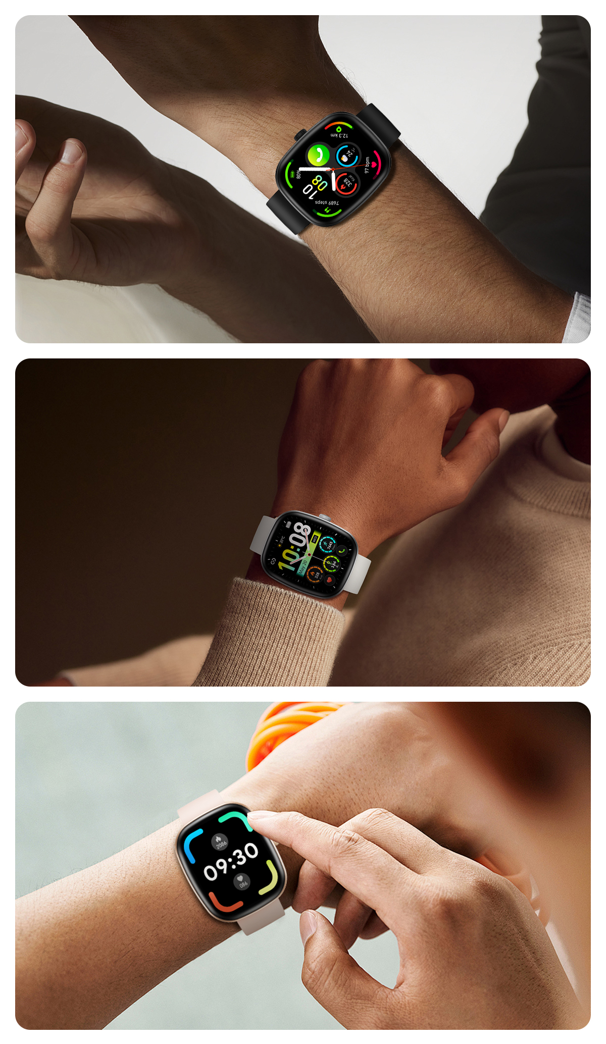 Aolon&Huafit S7 Smart Watch 1.85"HD Full Touch Screen Bluetooth WA Call ...