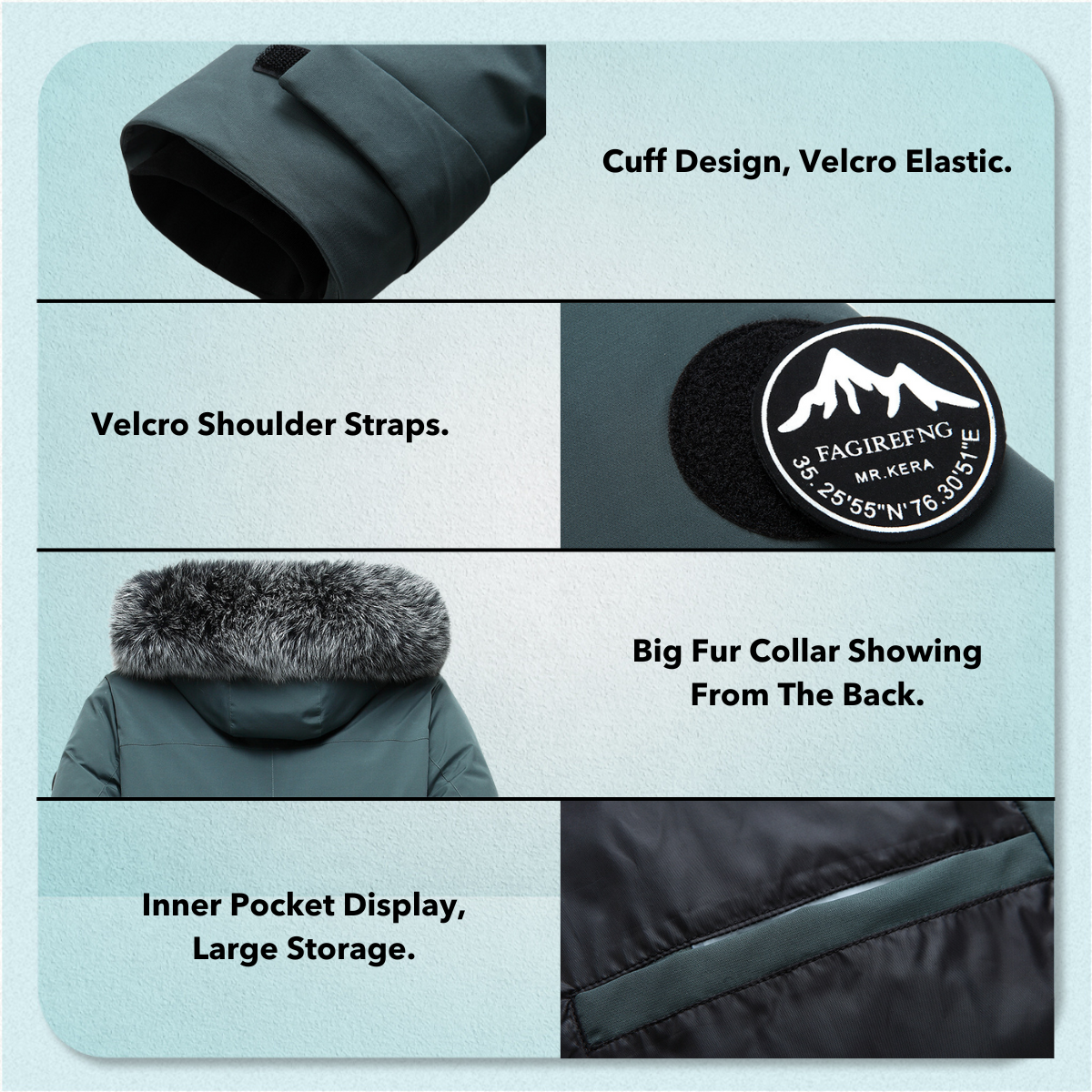 A084 Hitchie -15Deg Man Winter Snow Cold Down Jacket Men Fleece Coat ...