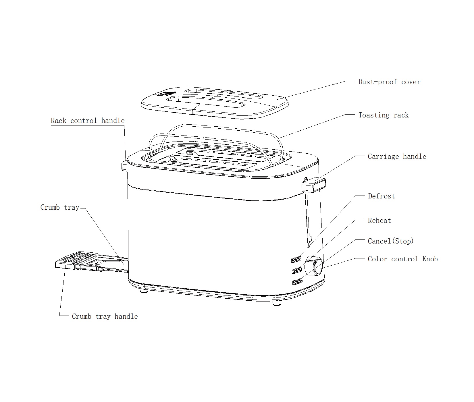 Electrolux/Bear 2 Slice Toaster with 7 Heat Levels | E2TS1-100W BT-G02 ...
