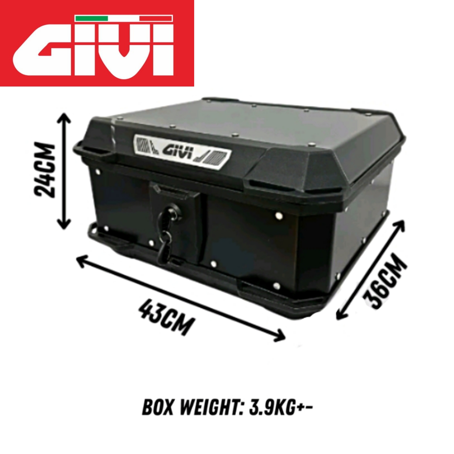 COMBO Monorack Adjustable RAPIDO Box Alloy GIVI 29L Aluminum Honda ...