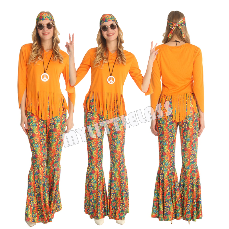 MYLITTLELASS Kostum Wanita Dewasa Retro 60/70an Disco Dazzler Pakaian ...