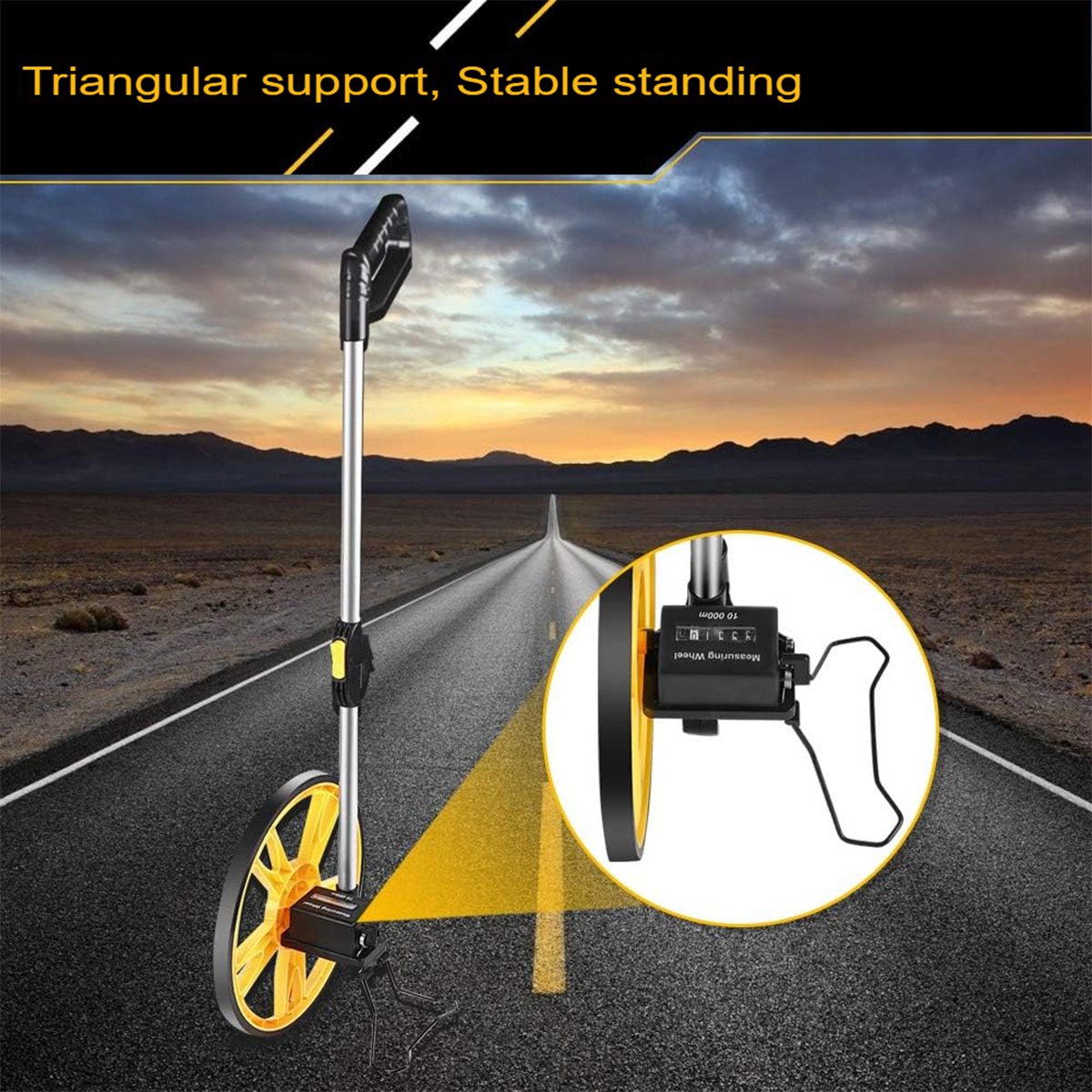 CN Distance Walking Measuring Wheel Mechanical Counter 10,000M (10KM ...