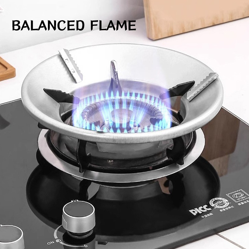 Stainless Gas Stove Ring–Windproof Shield & Energy-Saving Cover (Jimat ...