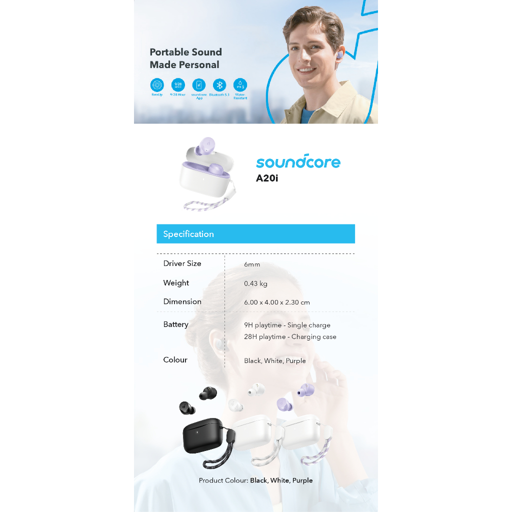 Anker A20i True Wireless Earbuds A3948 | Bluetooth 5.3 | App ...